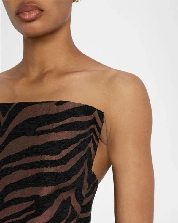 ET OCHS Odette Strapless Tiger Jacquard Mini Dress