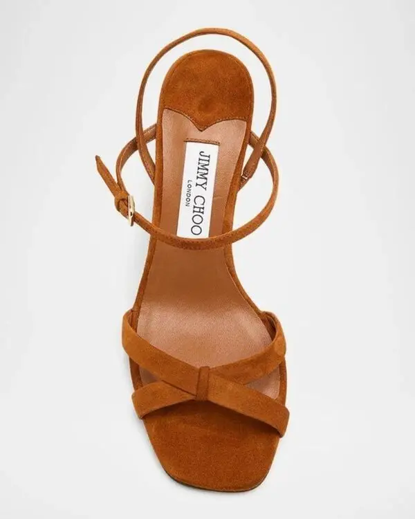 JIMMY CHOO Elsy 85 Suede Block-heel Sandals
