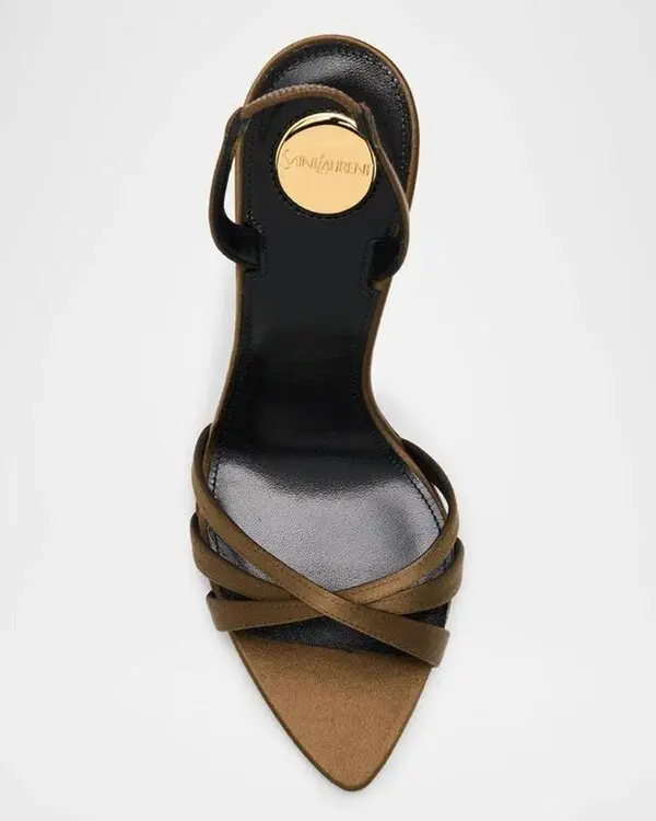 Saint Laurent 110mm Kate Satin Sandals