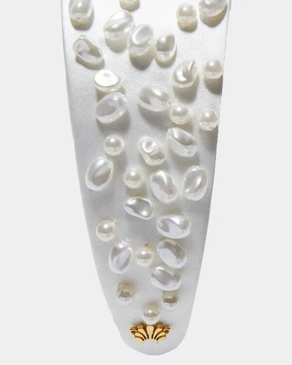 Lele Sadoughi Brigitte Cobblestone Imitation Pearl Headband - Ivory