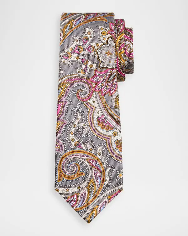 Kiton Apos;s Silk Maxi-paisley 7-fold Tie