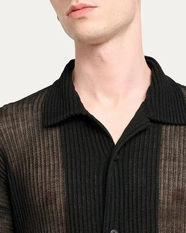 Issey Miyake Apos;s Rustic Mesh Button-down Shirt
