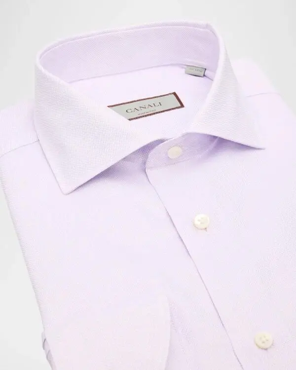 Canali Apos;s Solid Cotton Dobby Dress Shirt