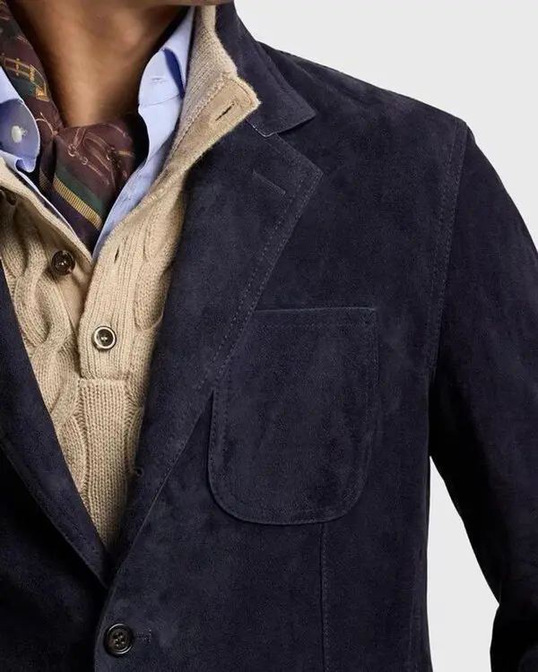 Ralph Lauren Purple Label Hand-tailored Suede Sport Coat