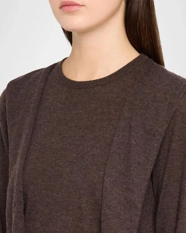 Autumn Cashmere Cashmere Draped Crewneck Sweater - Teak