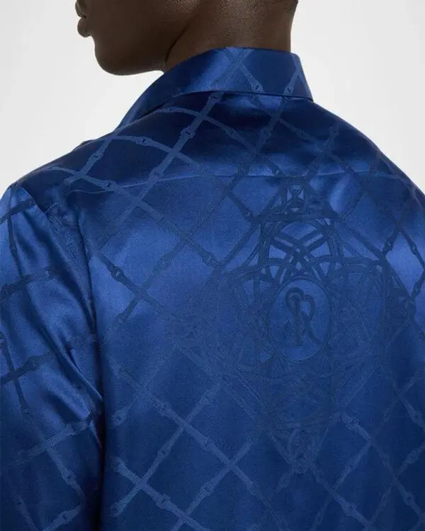 Stefano Ricci Apos;s Grid-check Jacquard Silk Dress Shirt