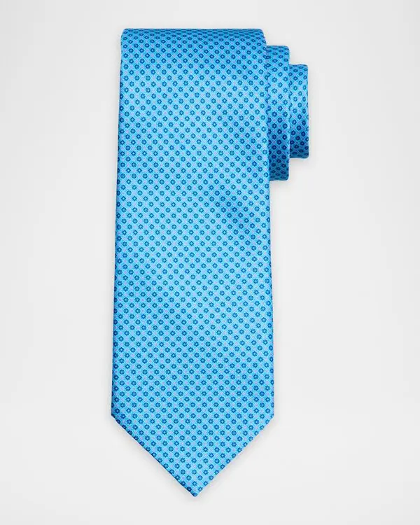 Stefano Ricci Apos;s Micro-floral Silk Tie - Light Blue