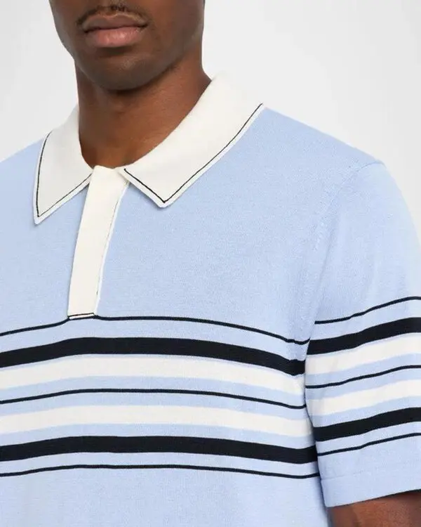 Simkhai Apos;s Brandon Striped Cotton Knit Popover Shirt