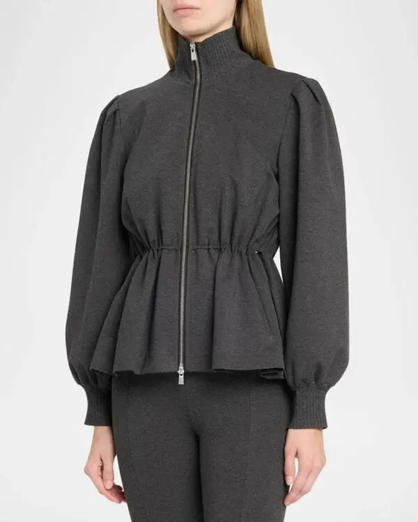 TOCCIN Ida Zip-front Peplum Jacket