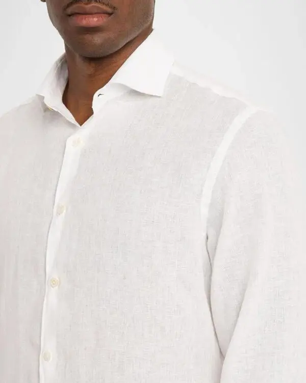 Canali Apos;s Linen Solid Sport Shirt