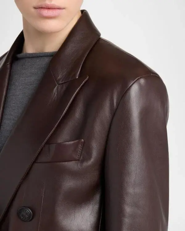 Giorgio Armani Double-breasted Leather Jacket
