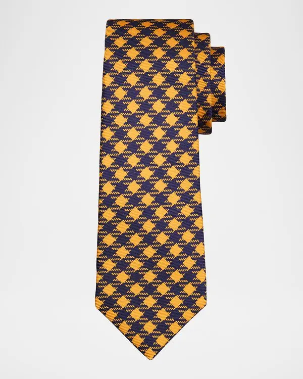 Kiton Apos;s Silk Maxi-gingham 7-fold Tie