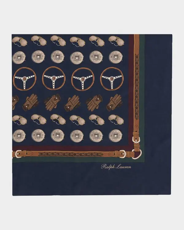 Ralph Lauren Purple Label Apos;s Automotive-print Silk Square Scarf