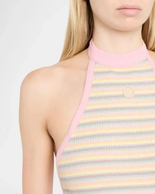 Amiri Ma Striped Rib Halter Mini Dress - Multi