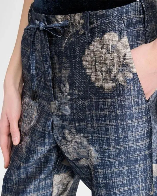 Giorgio Armani Cropped Floral Embroidered Trousers - Multi