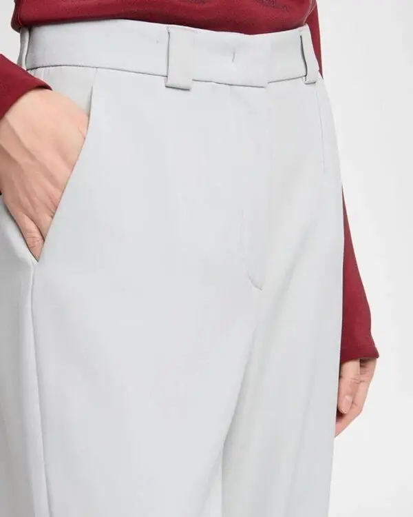 Giorgio Armani Viscose Stretch Straight-leg Trousers - Solid Ligh