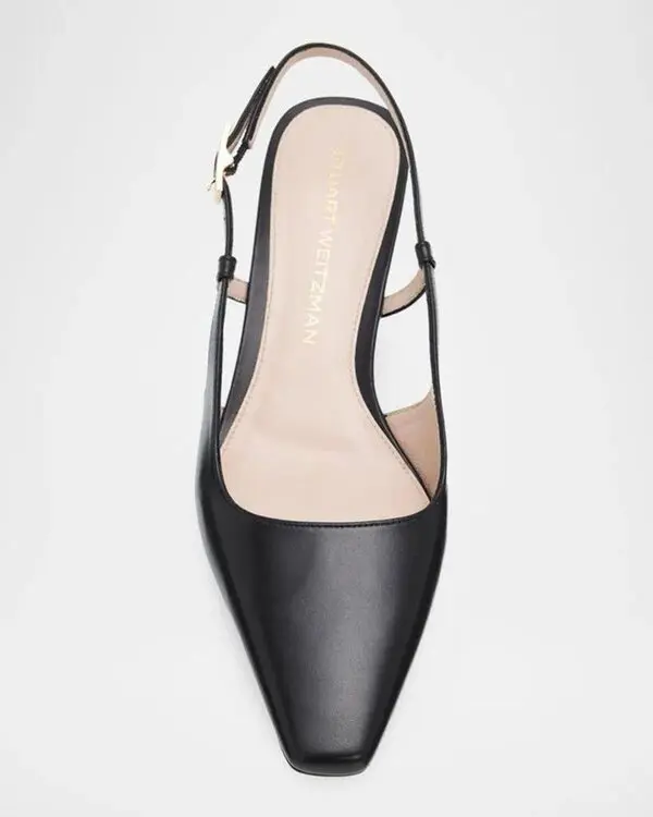 STUART WEITZMAN 40mm Baby Babette Leather Slingback Pumps