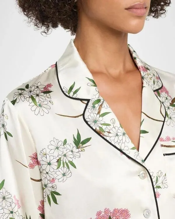 Olivia Von Halle Lila Blossom-print Silk Satin Pajama Set - Ana