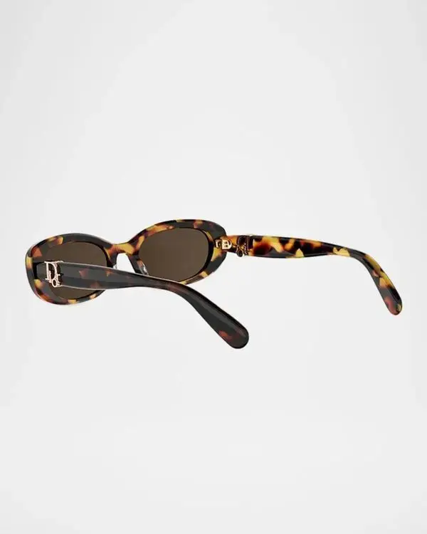 Dior Oblique B1i 52mm Oval Sunglasses - Havana/brown