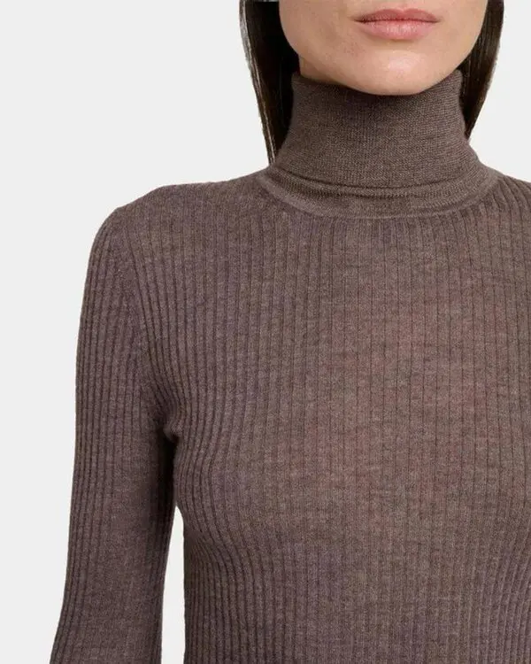 Gabriela Hearst Peppe Turtleneck Cashmere Rib Top