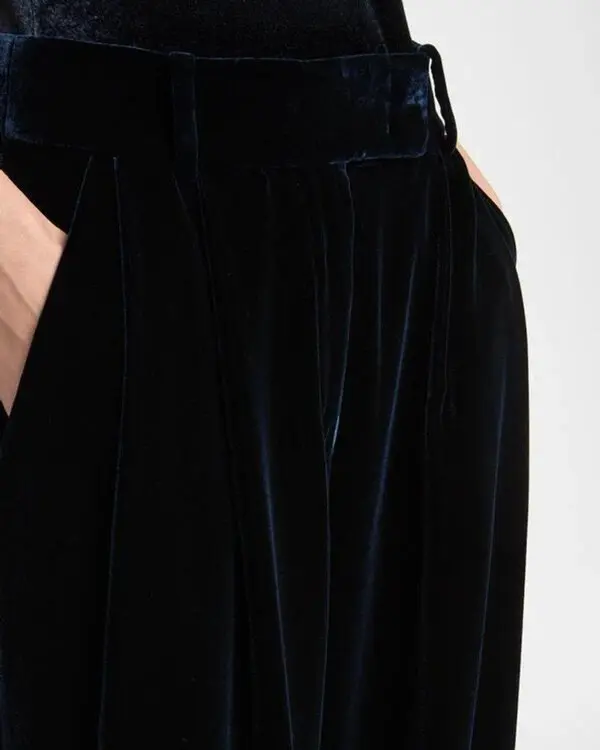 Giorgio Armani Velvet Silk-blend Pleated Pants