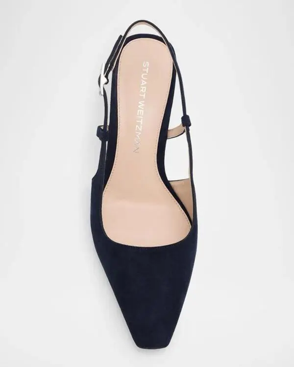 STUART WEITZMAN 40mm Baby Babette Suede Slingback Pumps