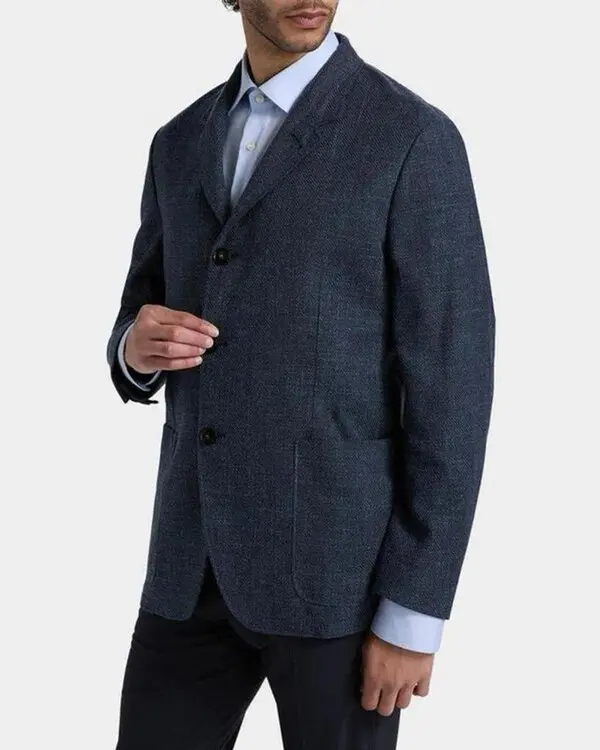 Canali Apos;s Cotton Hopsack Stand-collar Chore Jacket