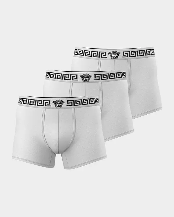 Versace Apos;s Medusa La Greca 3-pack Boxer Briefs - Black