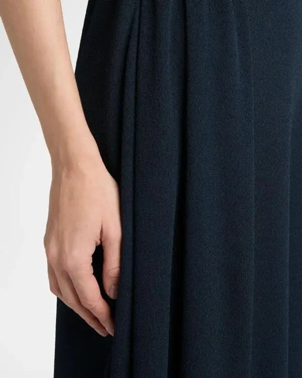 Giorgio Armani Gathered Sleeveless Midi Dress - Solid Dark