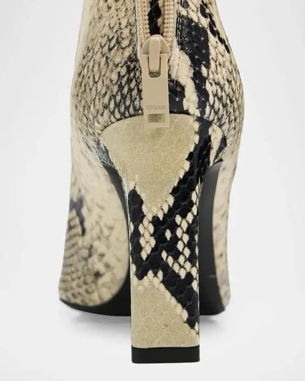 TOTEME 85mm Bar Python-embossed Leather Ankle Boots