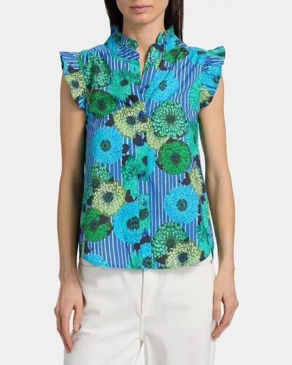 RO S GARDEN Frida Floral Cotton Poplin Shirt