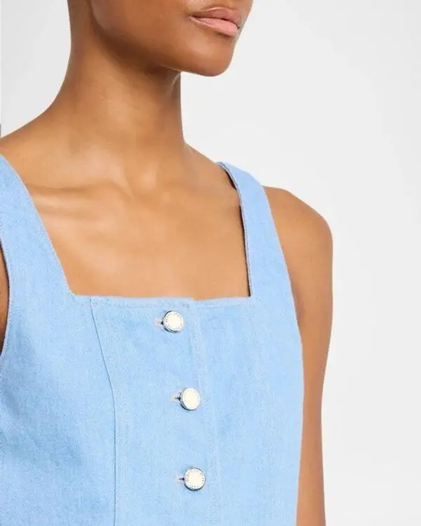 Veronica Beard Spensley Cropped Denim Vest