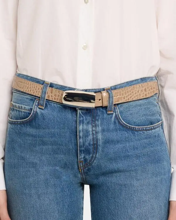 L & APOS;AGENCE X Streets Ahead Marlowe Croc-embossed Leather Belt