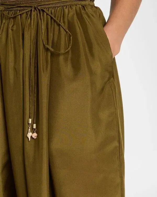 Zimmermann Mahon Silk Harem Pants - Olive