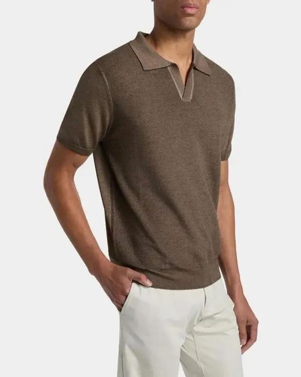 Canali Apos;s Textured Wool Polo Shirt
