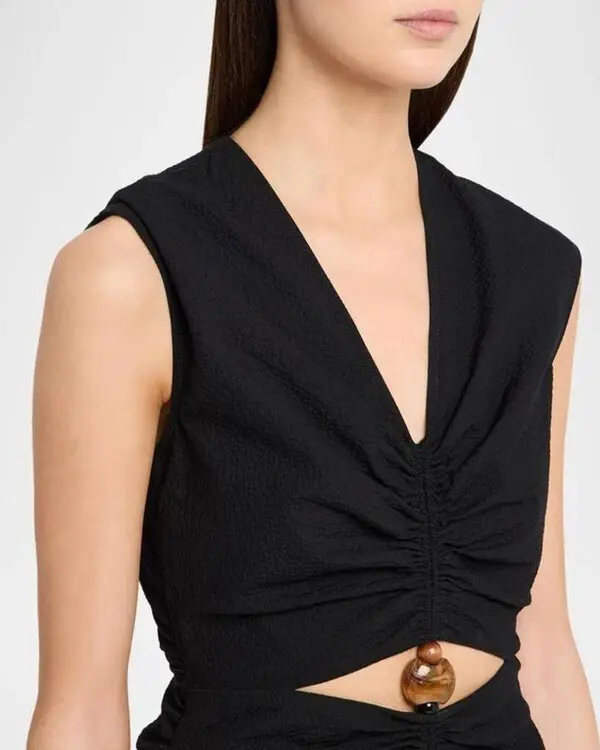 Veronica Beard Marisabel Cutout Crepe Midi Dress - Black