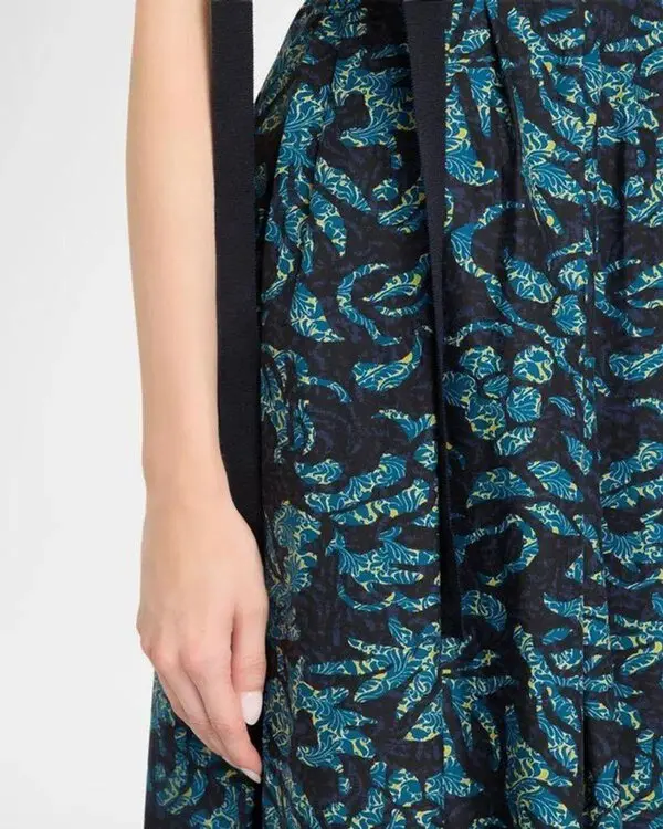 Ulla Johnson Karina Sleeveless Floral Cotton Bow Midi Dress - Midnight