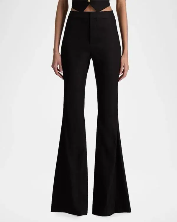 Alice + Olivia Linden Bootcut Linen-blend Pants