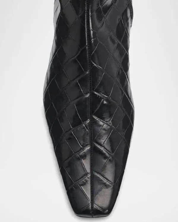 TOTEME Croc-embossed Leather Chelsea Boots