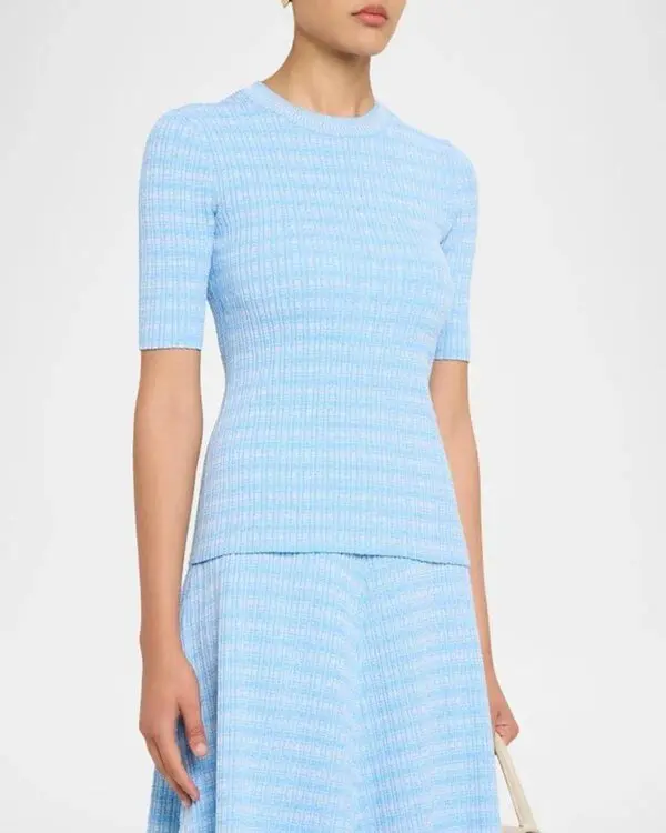 Prabal Gurung Crewneck Fitted Striped Top