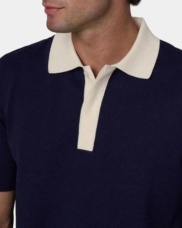 JOE & APOS;S JEANS Apos;s Club Contrast-trim Cotton Knit Polo Shirt - Baritone B