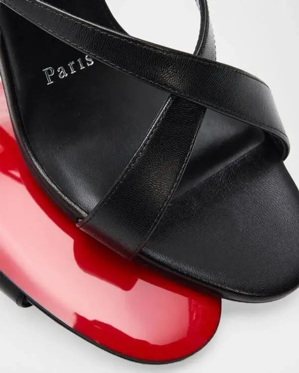 CHRISTIAN LOUBOUTIN 80mm Mulazee Leather Crisscross Mules