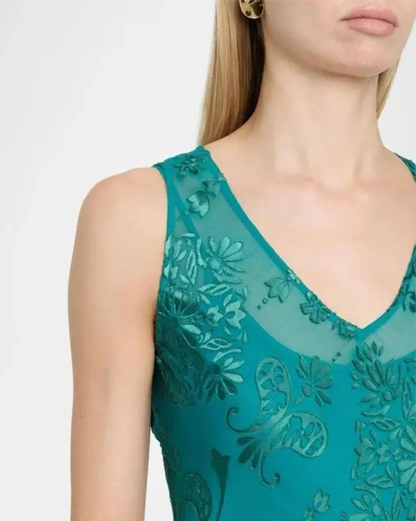 Johnny Was Mira Floral Burnout Maxi Slip Dress