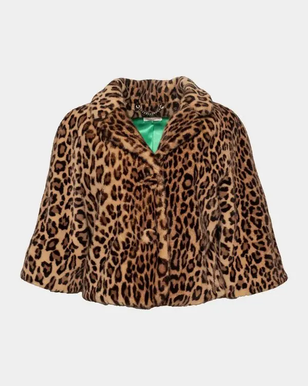 FRANCES VALENTINE Blaine Leopard-print Faux Fur Jacket