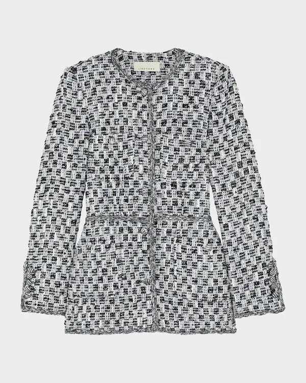 LIBEROWE Diya Metallic Tweed Single-breasted Jacket
