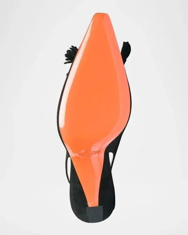 Santoni 85mm Suede Slingback Pumps