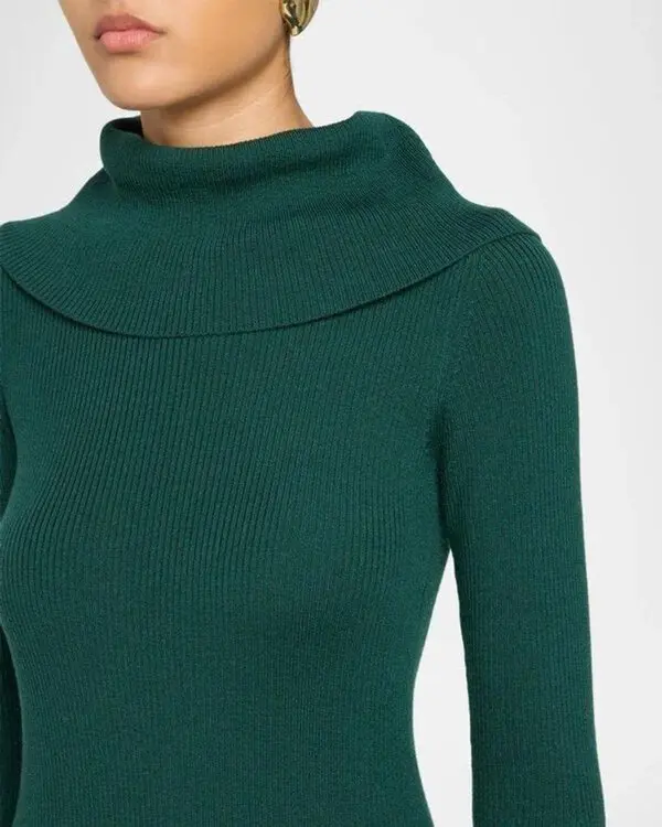 Elie Tahari The Lucia Rib Knit Midi Sweater Dress - Enchanted