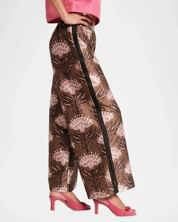 FRANCES VALENTINE Floral Palazzo Pants - Olive/mult