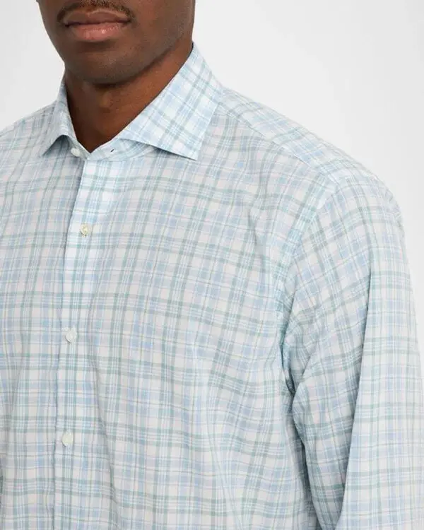 Peter Millar Apos;s Crown Plaid Cotton Sport Shirt