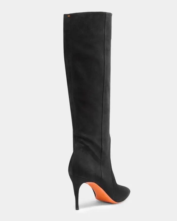 Santoni 85mm Suede Knee-high Boots